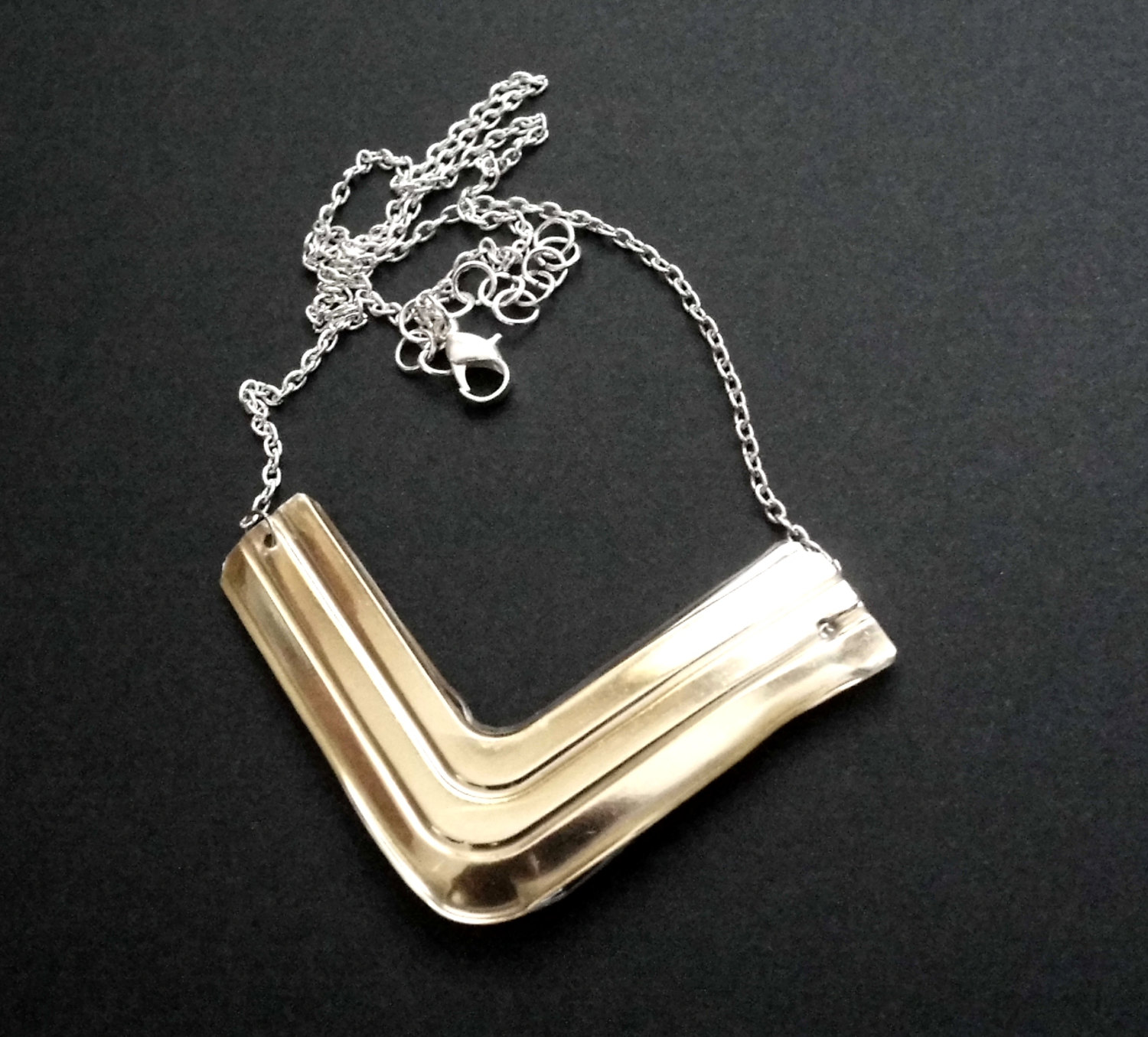Golden Triangle Necklace Handmade Of Recycled Plastic Minimalist ...